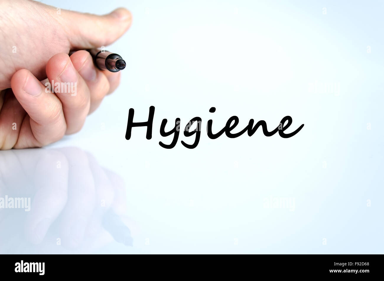 Hygiene text concept isolated over white background Stock Photo - Alamy