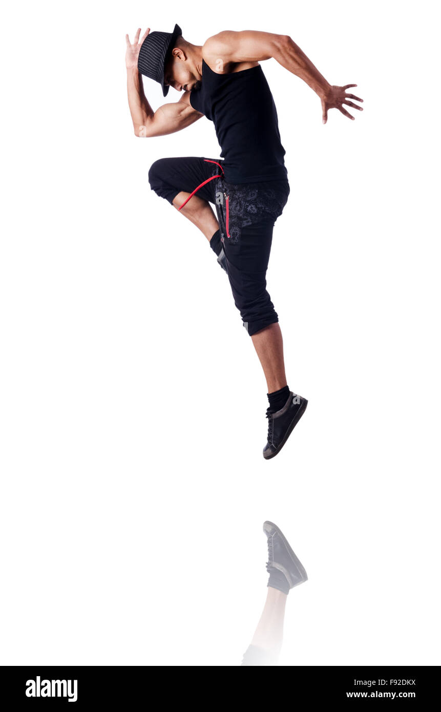 Muscular dancer isolated on white Stock Photo - Alamy