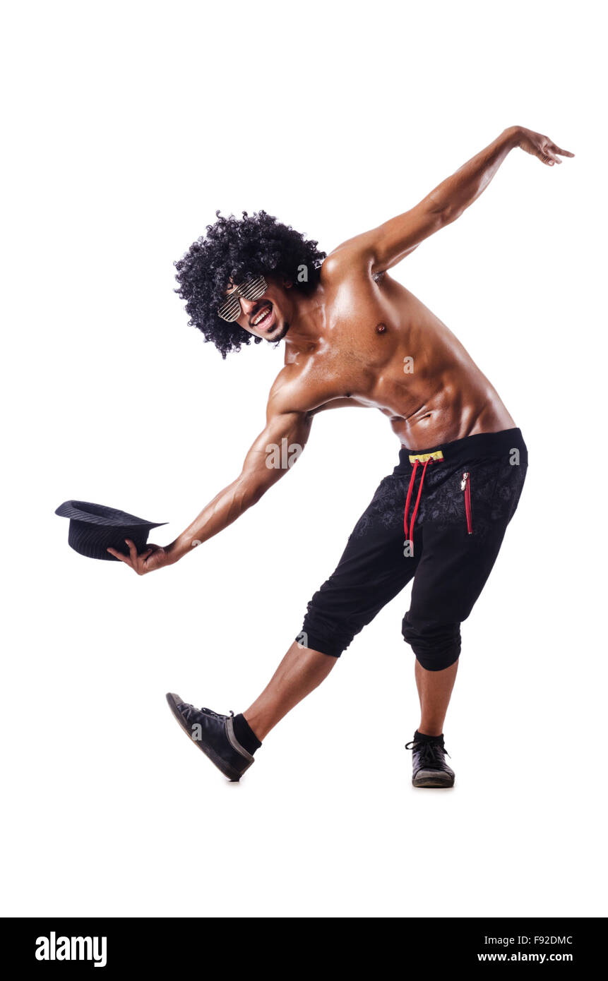 Muscular dancer isolated on white Stock Photo - Alamy