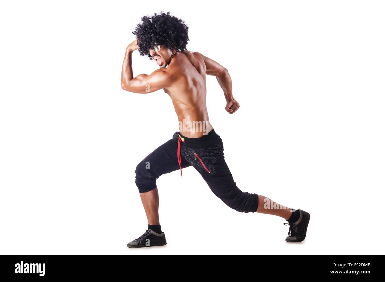 Muscular dancer isolated on white Stock Photo - Alamy