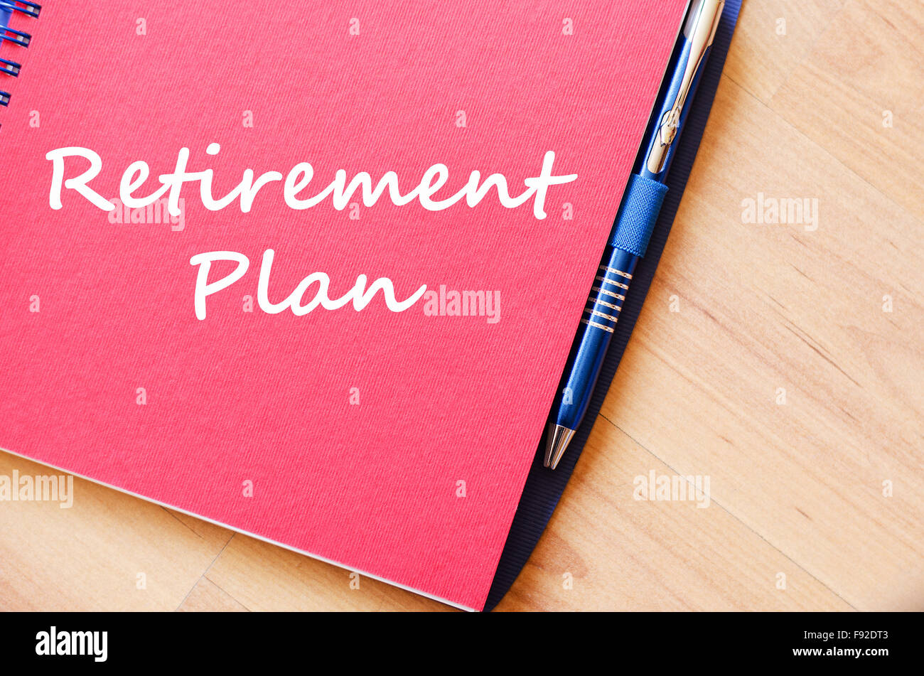 Retirement plan text concept write on notebook with pen Stock Photo - Alamy