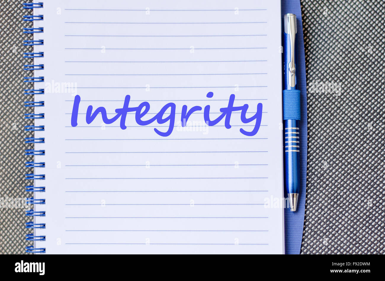 Integrity text concept write on notebook with pen Stock Photo - Alamy