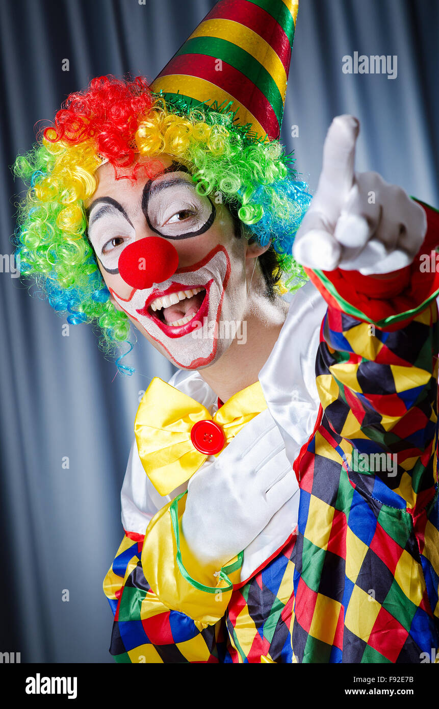 Funny clown in studio shooting Stock Photo - Alamy