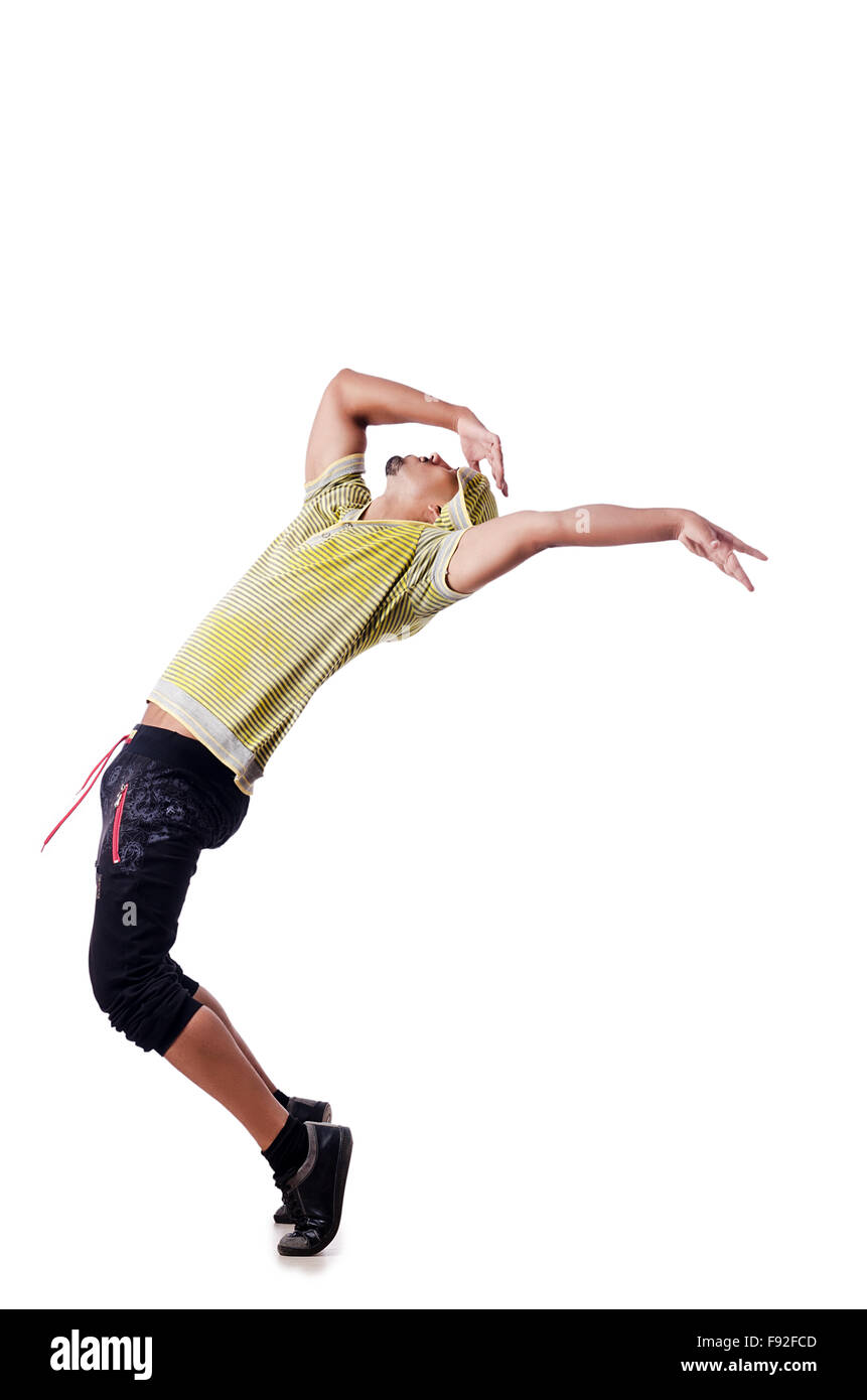 Muscular dancer isolated on white Stock Photo - Alamy
