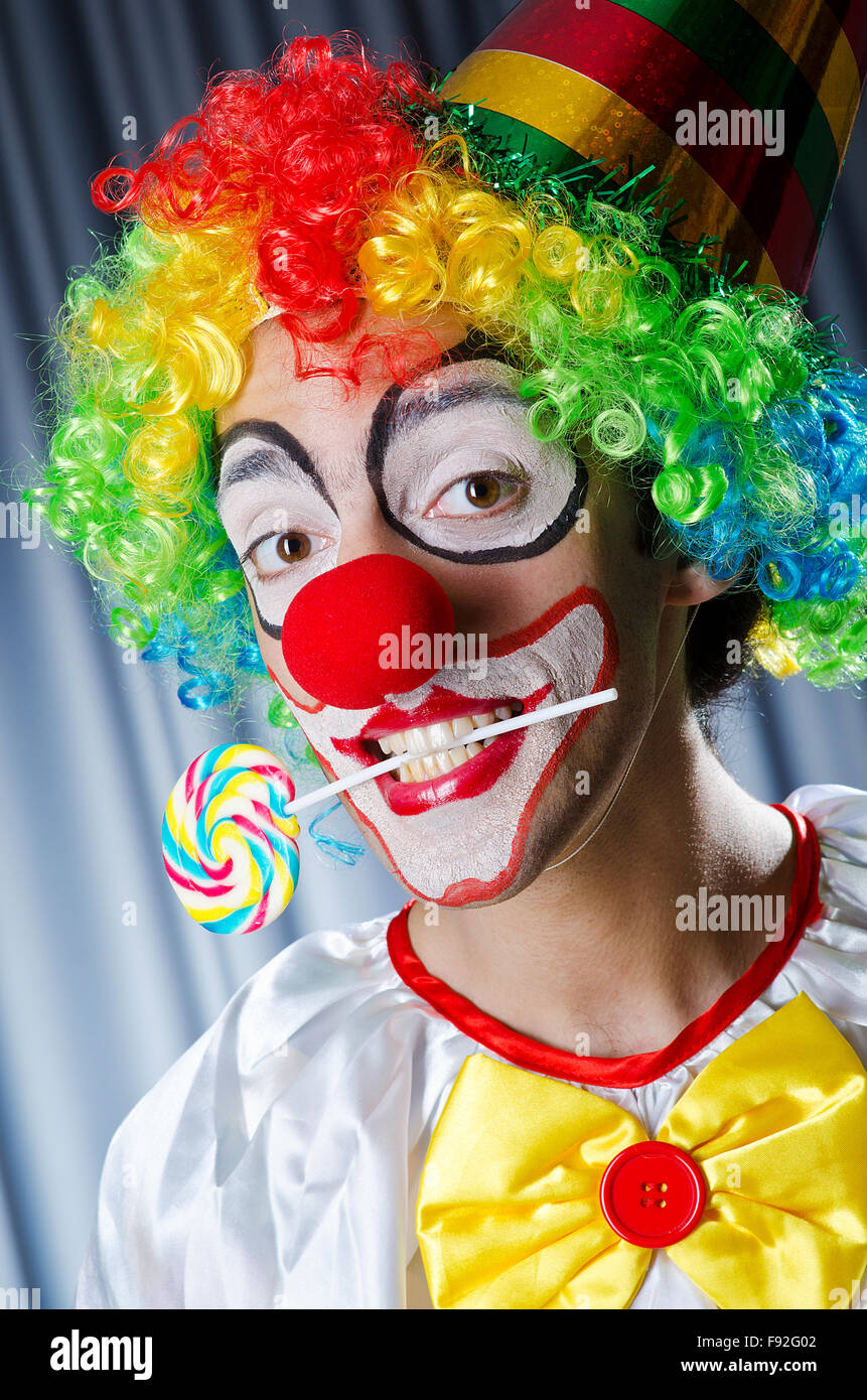 Funny clown in studio shooting Stock Photo - Alamy