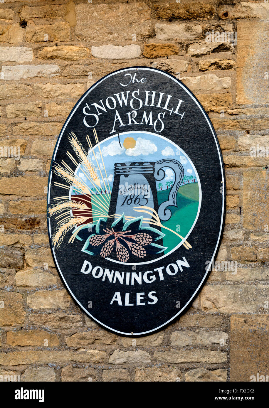 The Snowshill Arms pub sign, Snowshill, Gloucestershire, England, UK ...