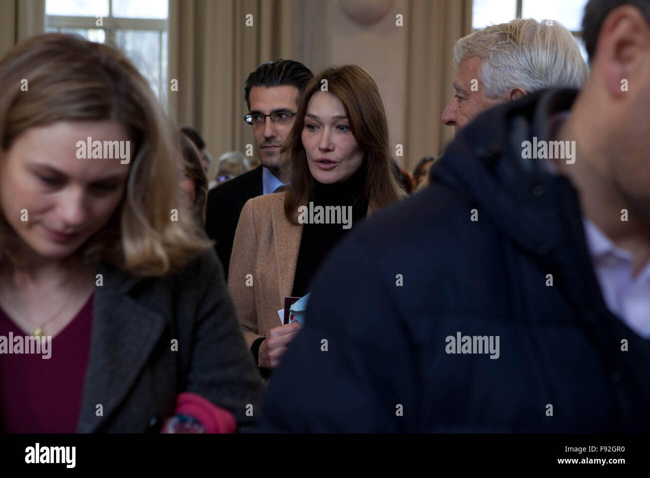 Paris, France. 13th December, 2015. Carla Bruni Italian-French singer ...
