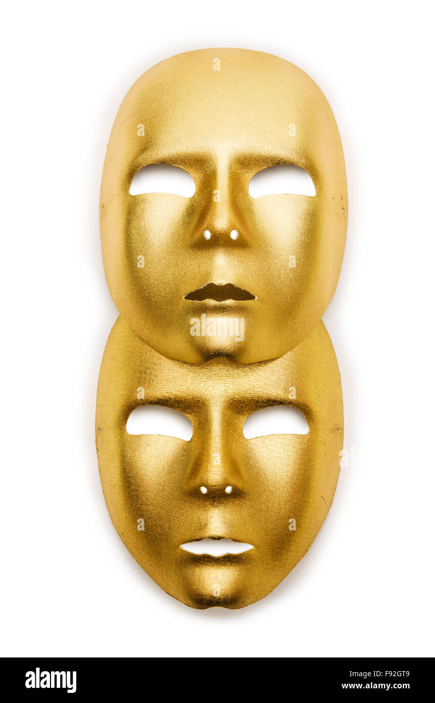 Shiny masks isolated on white background Stock Photo - Alamy