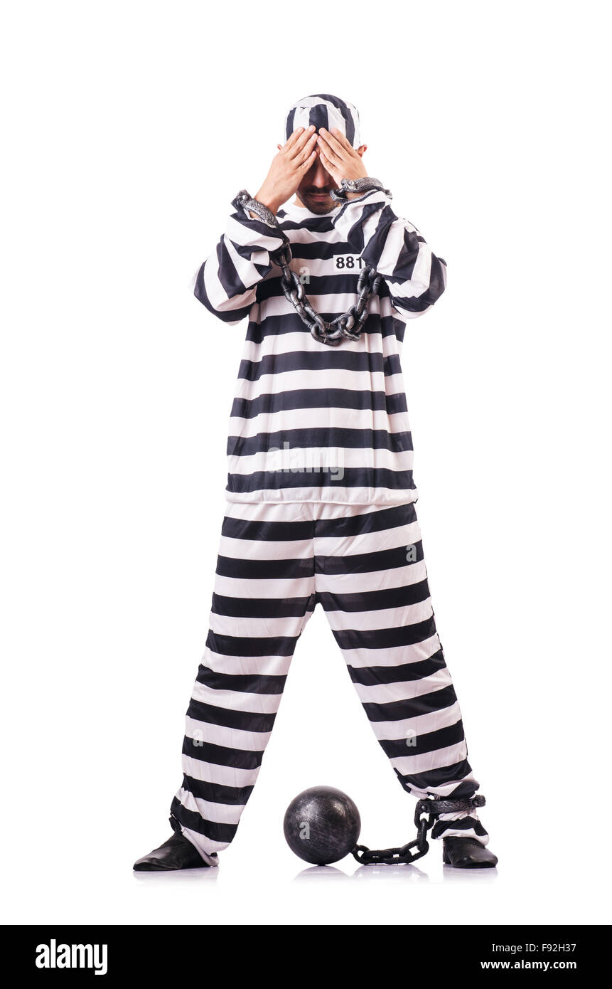 Convict criminal in striped uniform Cut Out Stock Images & Pictures - Alamy