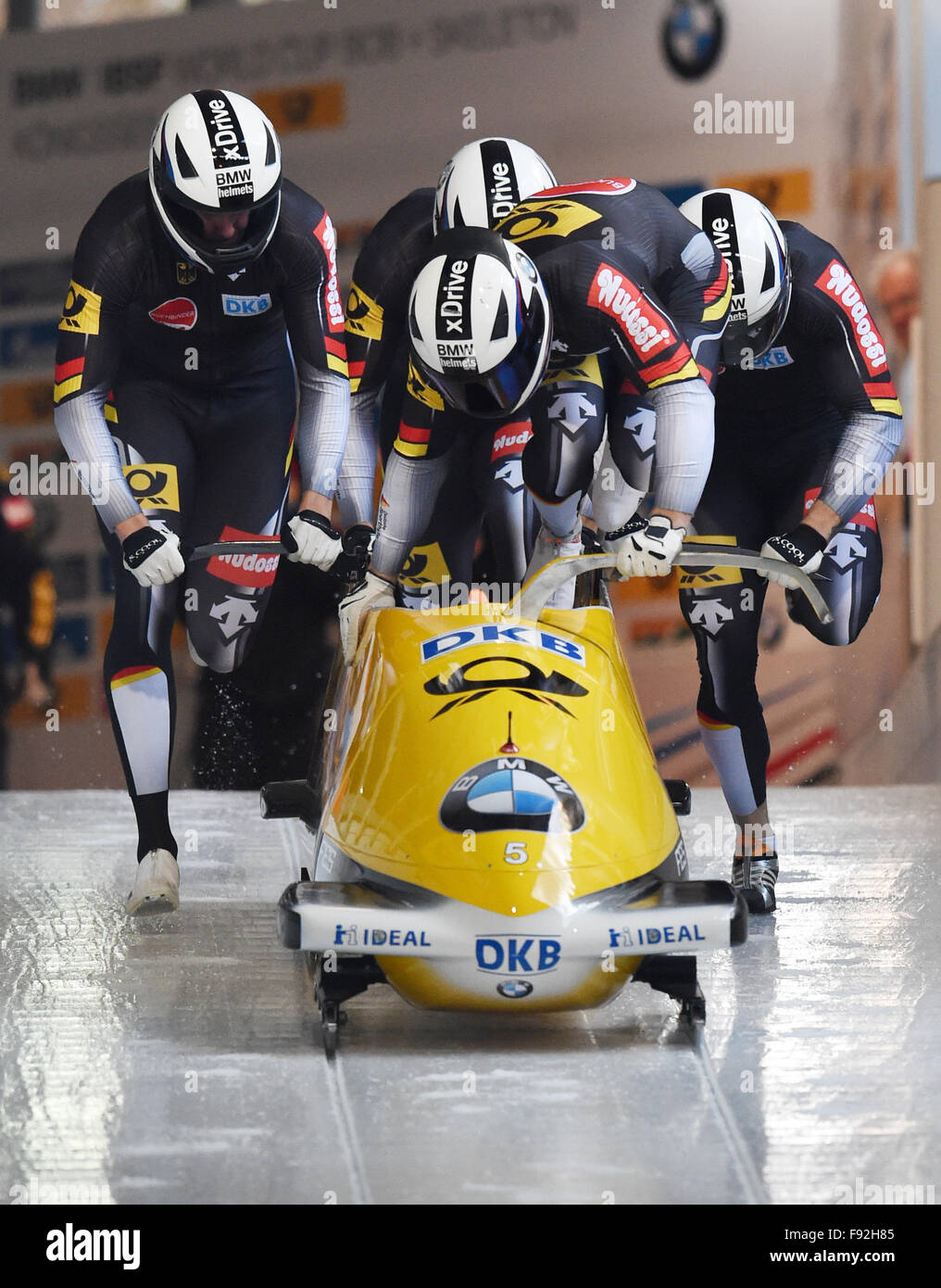 Koenigssee, Germany. 13th Dec, 2015. Bobbers Francesco Friedrich ...