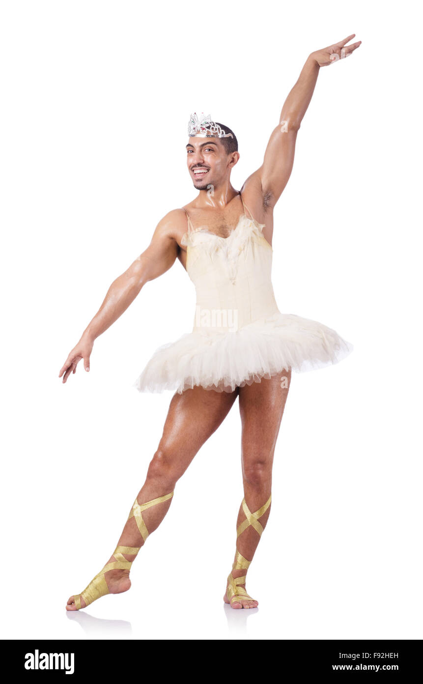 Muscular ballet performer in funny concept Stock Photo - Alamy