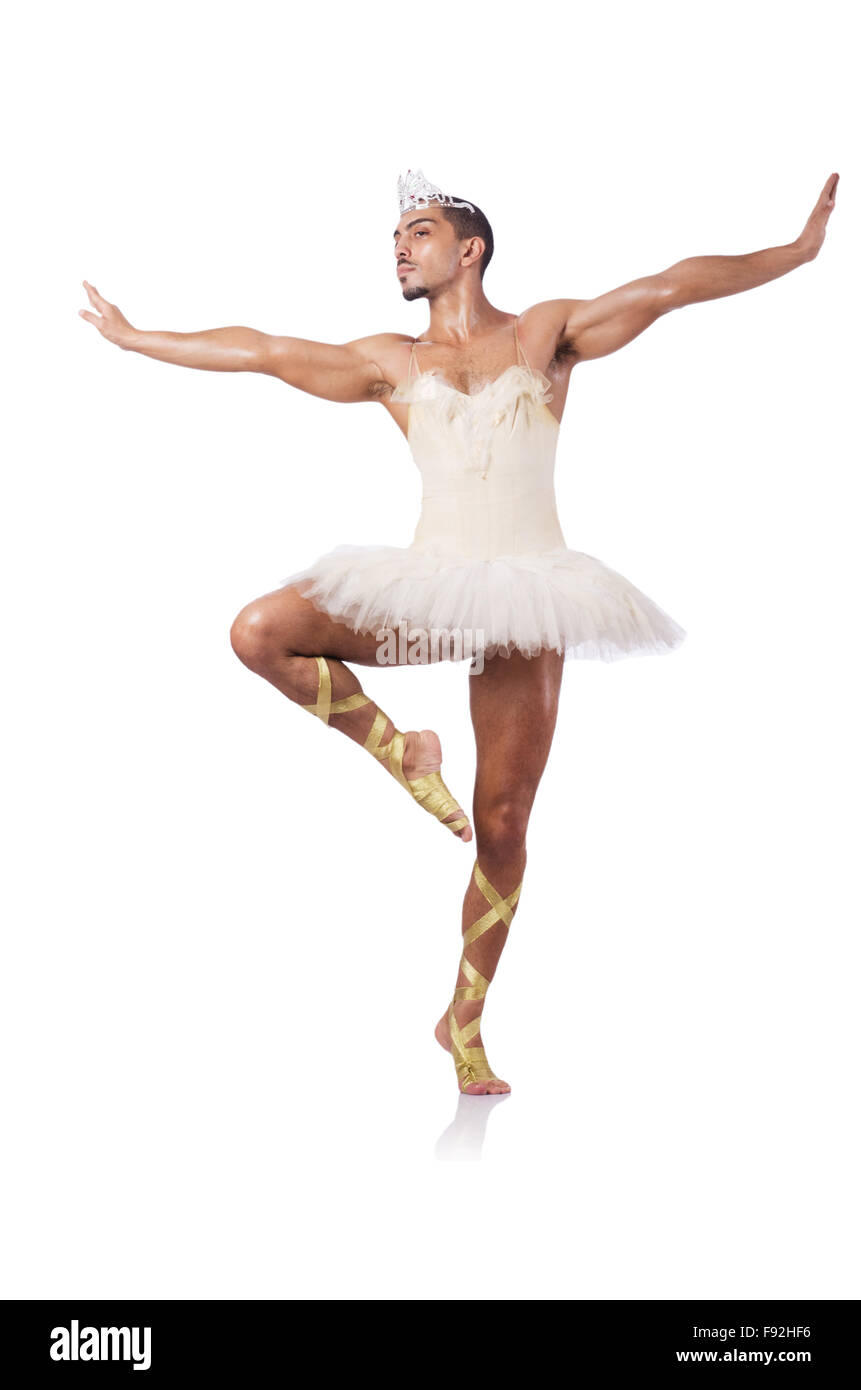 Muscular ballet performer in funny concept Stock Photo - Alamy