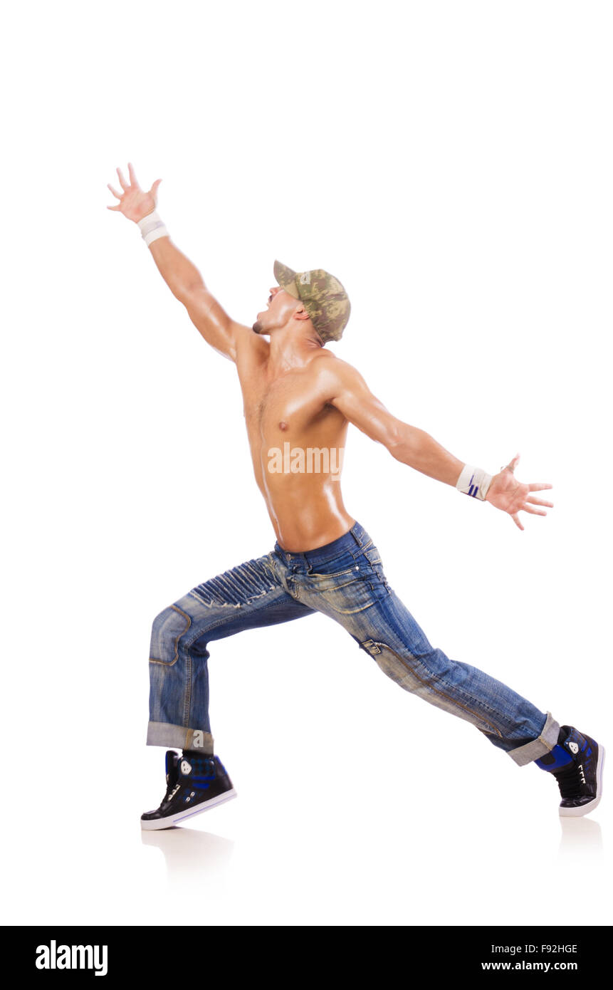 Dancer dancing on the white Stock Photo - Alamy