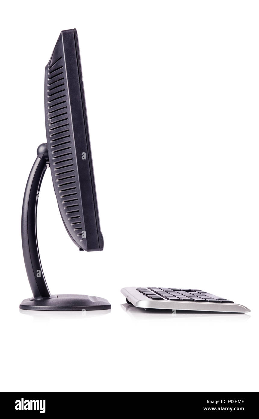 Computer monitor isolated on the white Stock Photo - Alamy