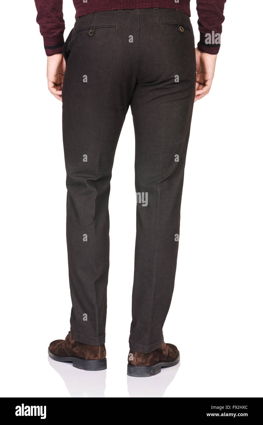 Fashion concept with trousers on white Stock Photo - Alamy