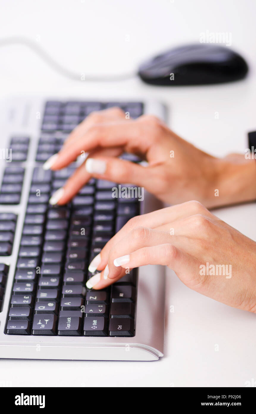 Hands working on the keyboard Stock Photo - Alamy