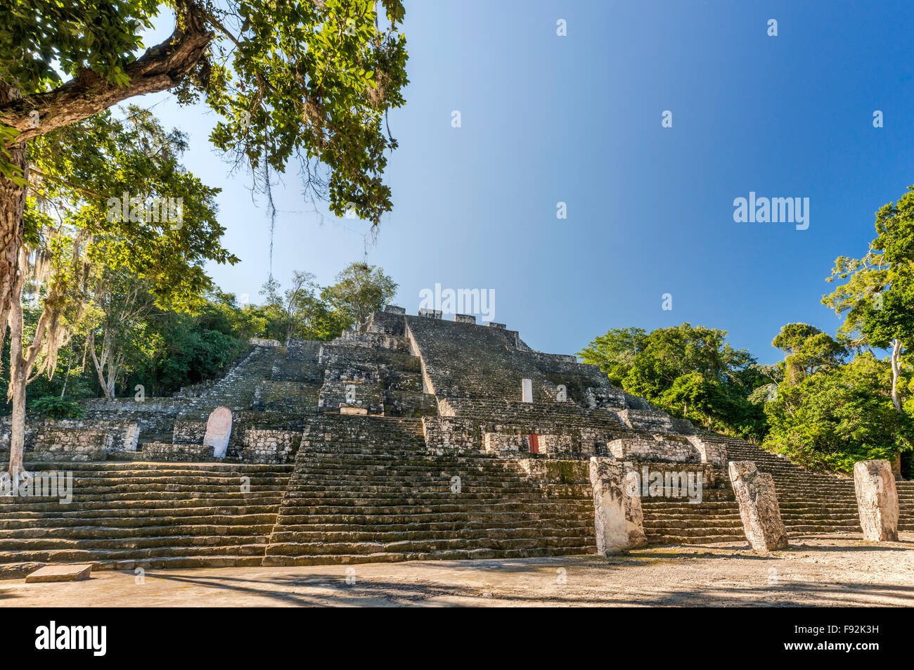 Estructura II (Structure 2) pyramid, Maya ruins at Calakmul ...