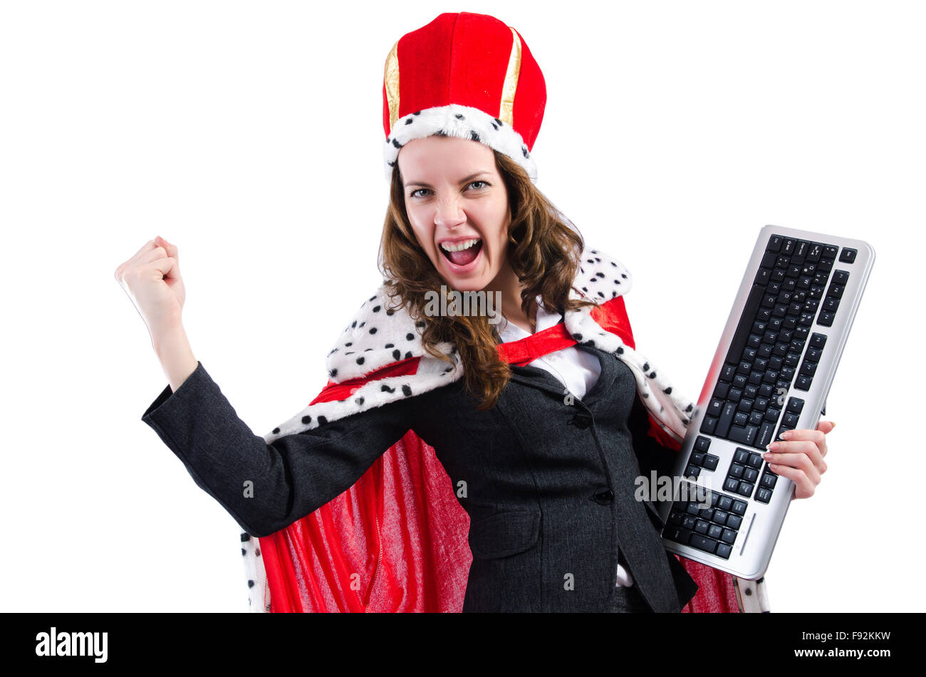 Woman queen in funny concept Stock Photo - Alamy