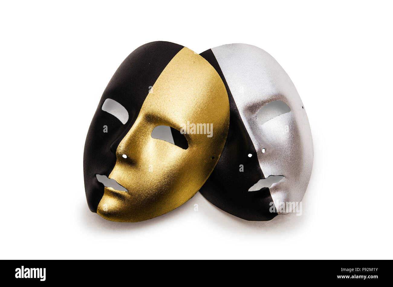 Shiny masks isolated on white background Stock Photo - Alamy