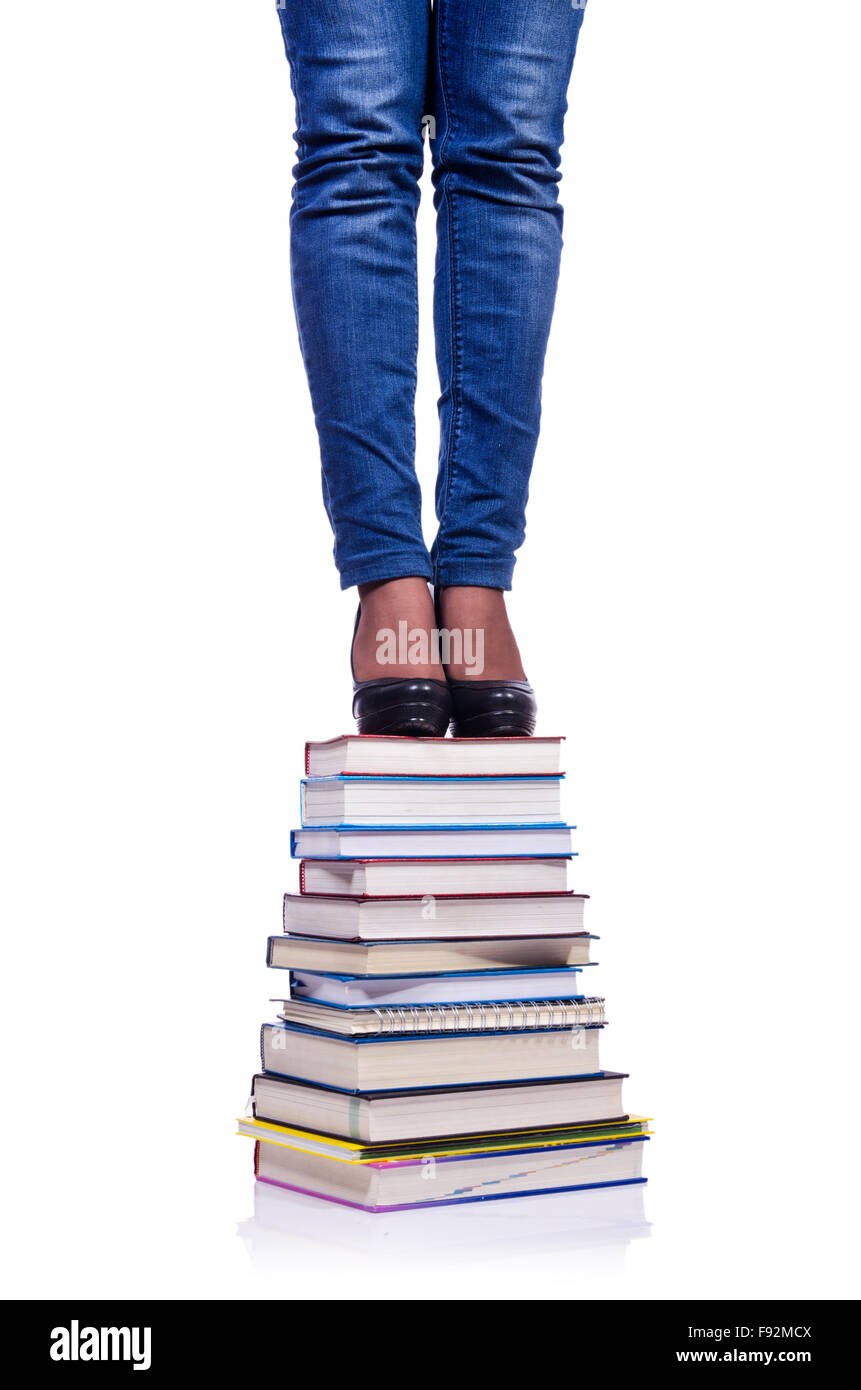 Climbing the steps of knowledge - education concept Stock Photo - Alamy