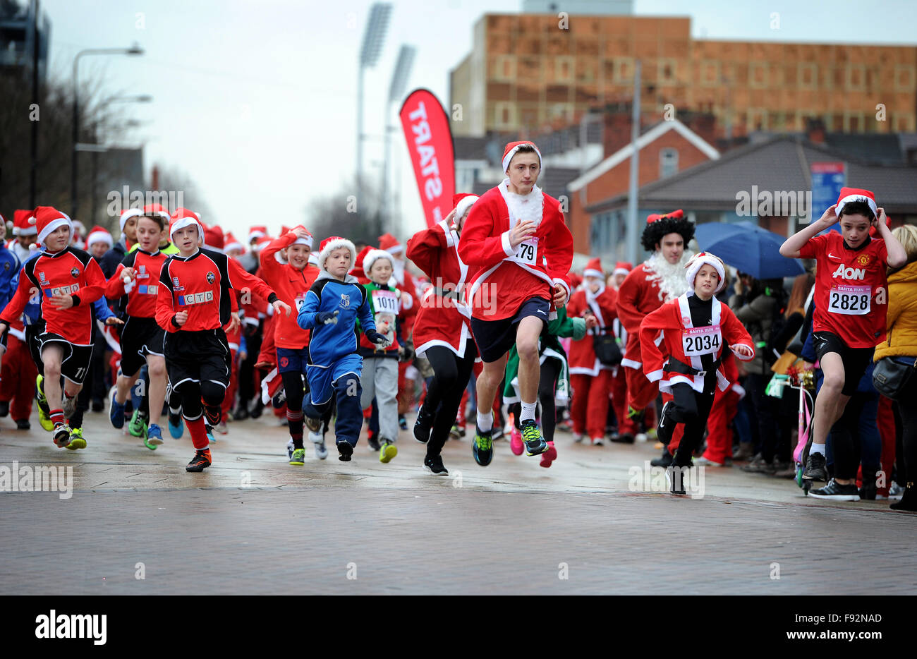 The annual Manchester United Foundation Santa Run, Old Trafford ...