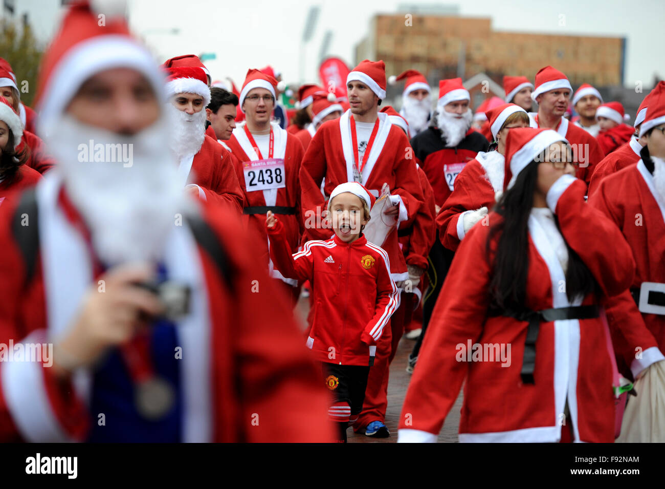 The annual Manchester United Foundation Santa Run, Old Trafford ...