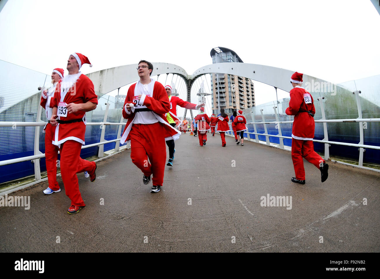 The annual Manchester United Foundation Santa Run, Old Trafford ...