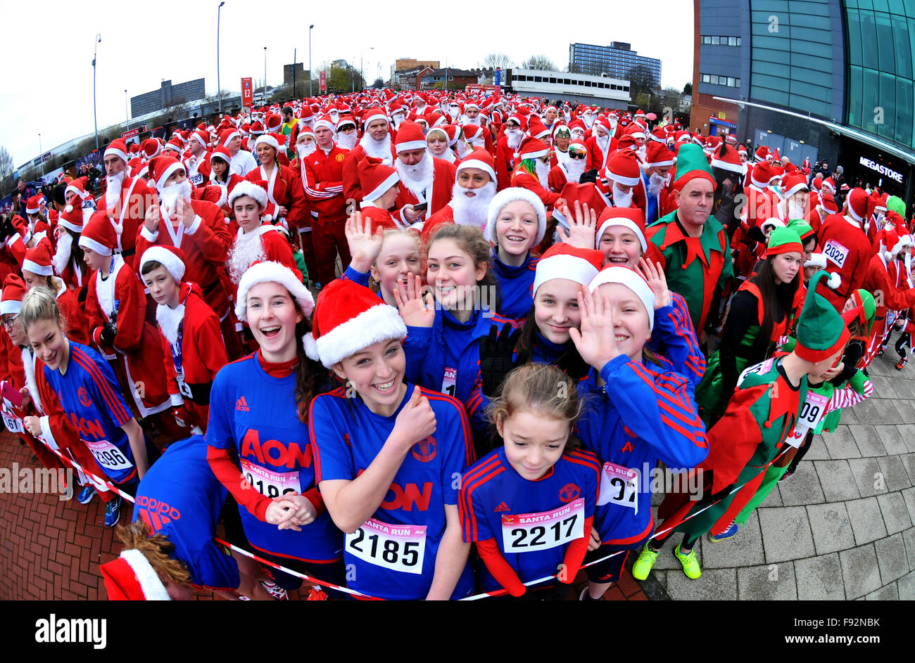 The annual Manchester United Foundation Santa Run, Old Trafford ...