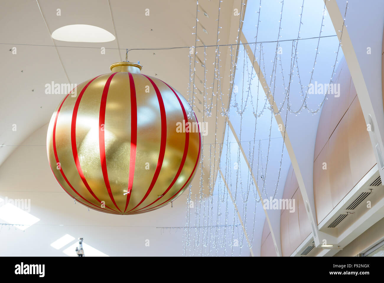 nice and big ball gold and red decoration for Christmas Stock Photo - Alamy