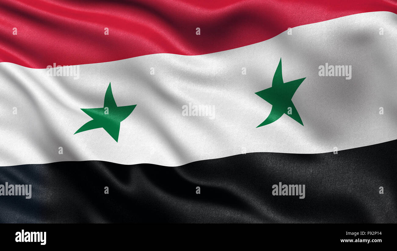 Highly detailed flag of Syria waving in the wind Stock Photo - Alamy