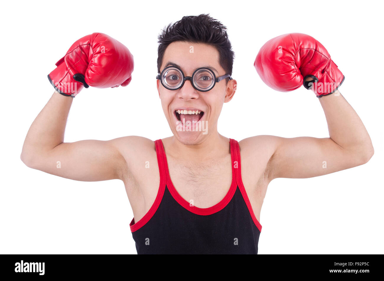 Funny boxer isolated on the white background Stock Photo - Alamy