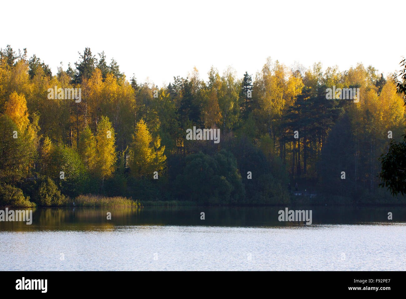 Colorful autumn trees fortress at the river front Stock Photo - Alamy
