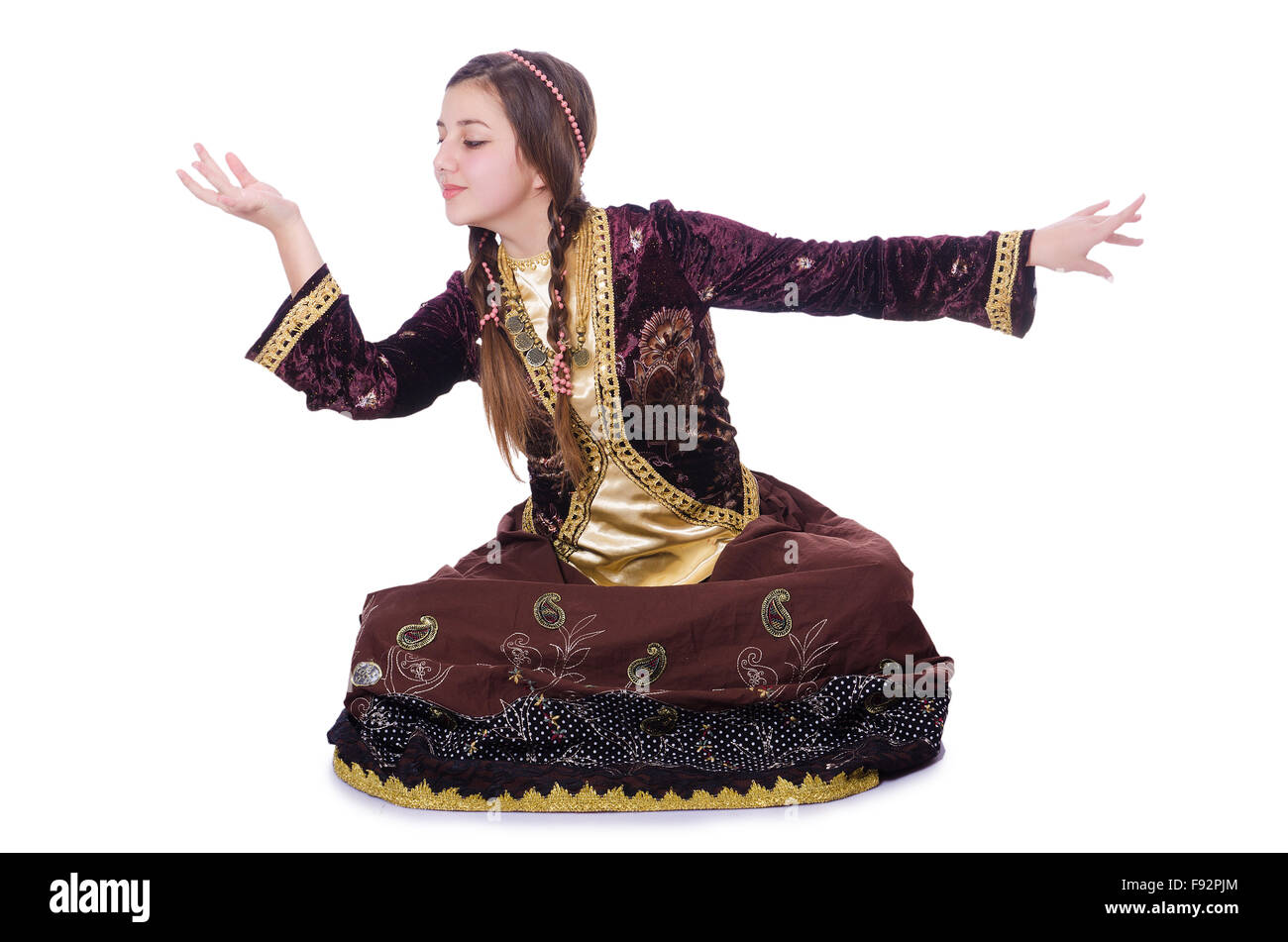 Young lady dancing traditional azeri dance Stock Photo - Alamy
