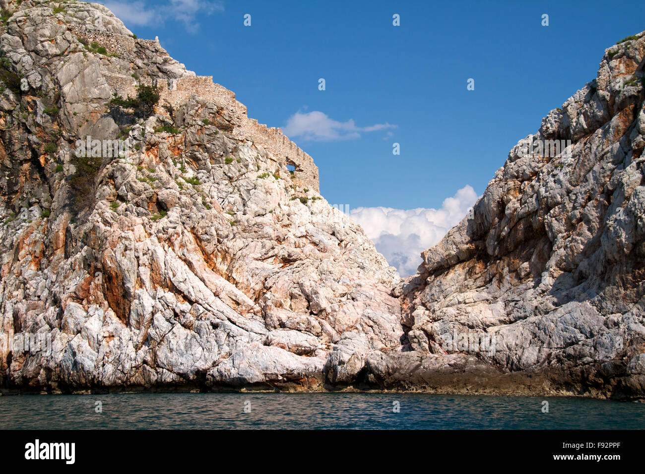 Rock and Mediterranean sea in Turkey Stock Photo - Alamy