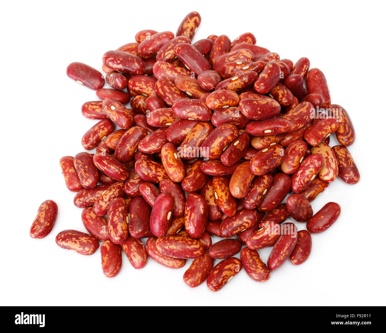 dried red beans on white background Stock Photo - Alamy