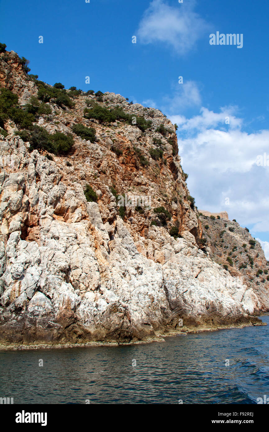 Rock and Mediterranean sea in Turkey Stock Photo - Alamy
