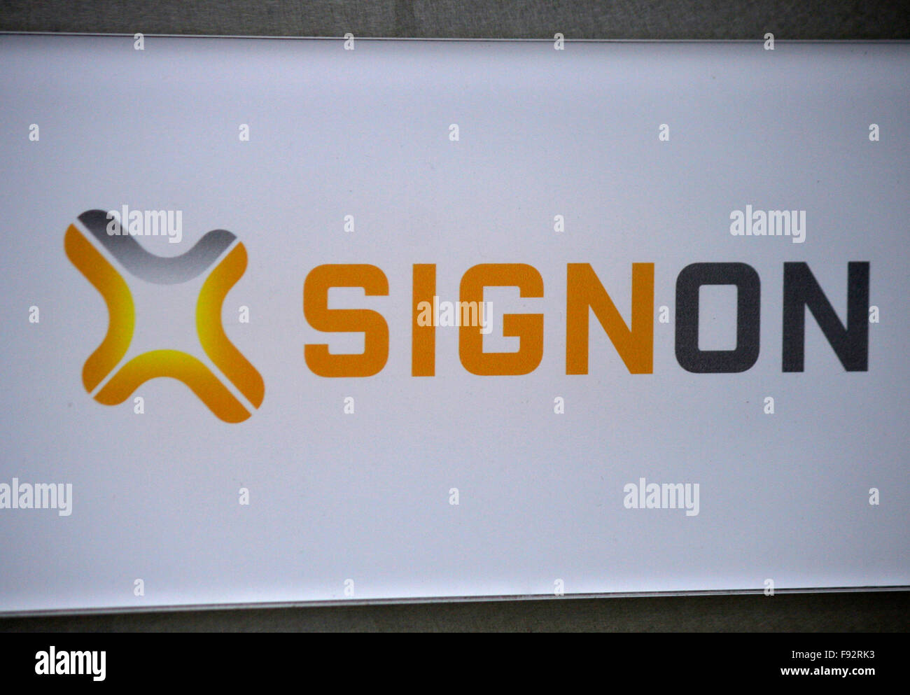 Markenname: "SignOn", Berlin Stock Photo - Alamy