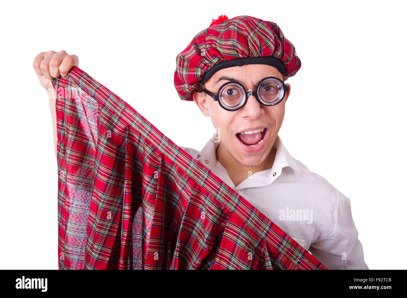 Funny scotsman isolated on the white Stock Photo - Alamy