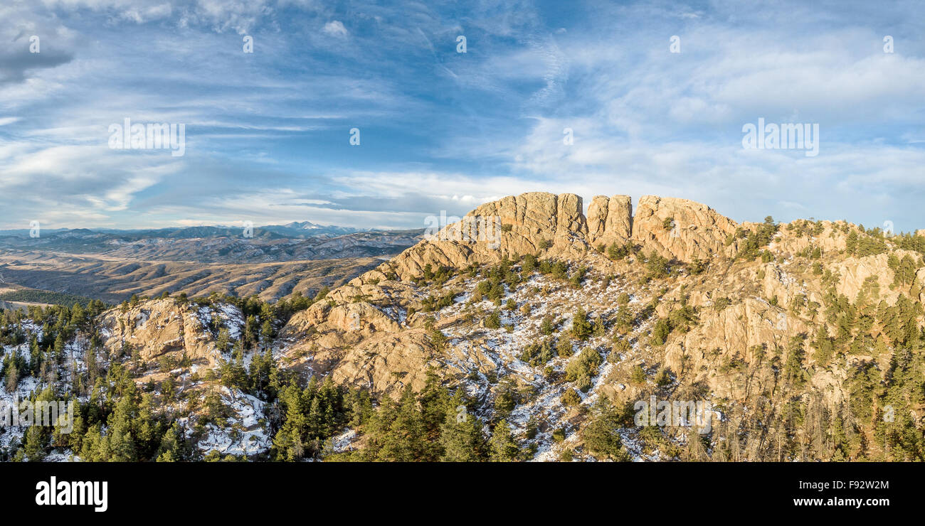panoramic landscape of Horsetooth Rock, a landmark of Fort Collins ...