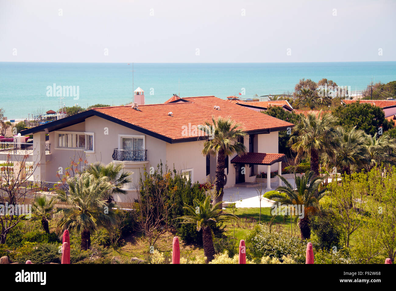 Luxury residences along Mediterranean sea in Turkey Stock Photo - Alamy