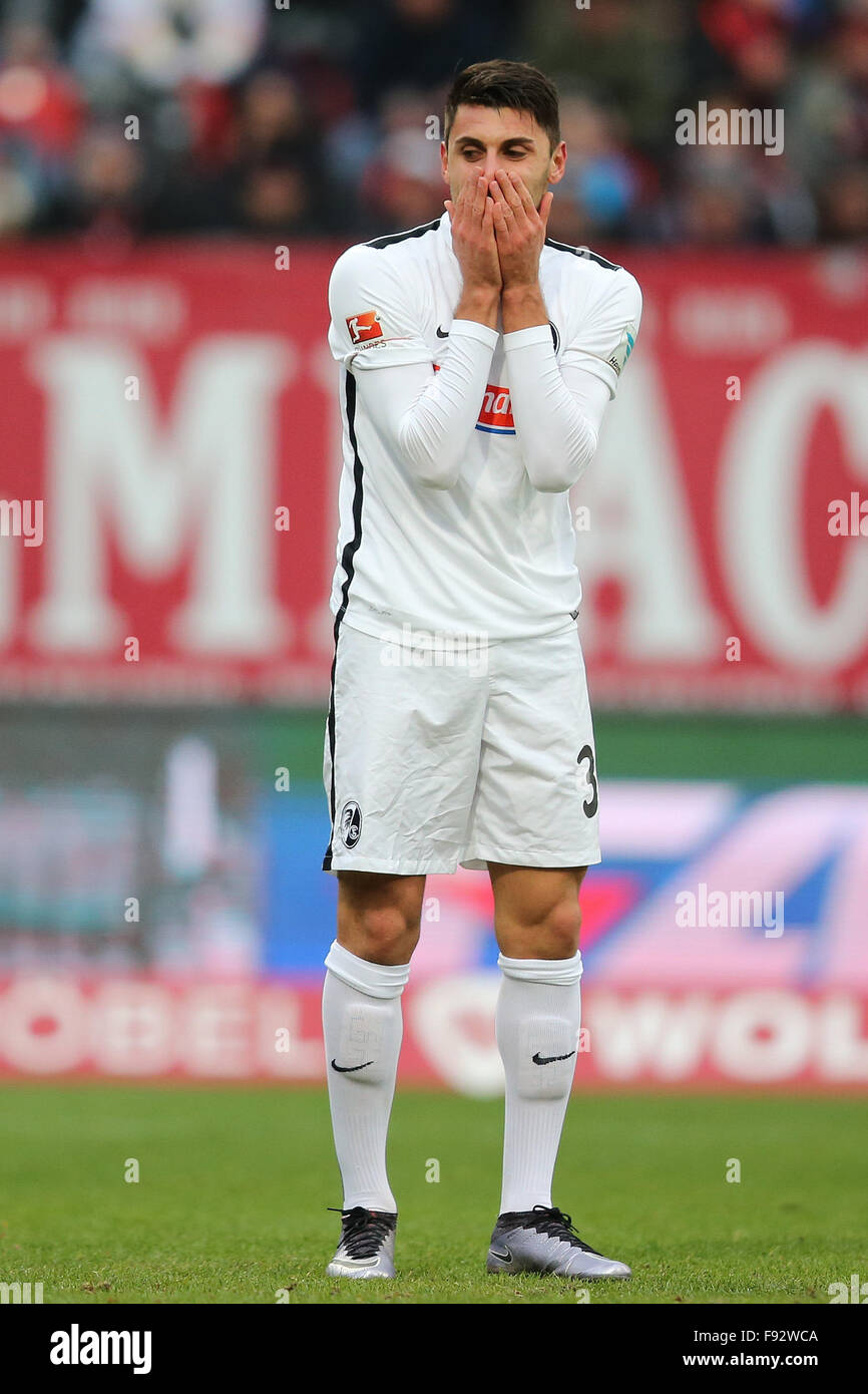 Nuremberg, Germany. 13th Dec, 2015. Freiburg's Marc Torrejon reacts ...