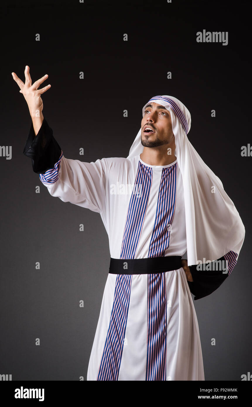 Arab man in deep thinking mode Stock Photo - Alamy
