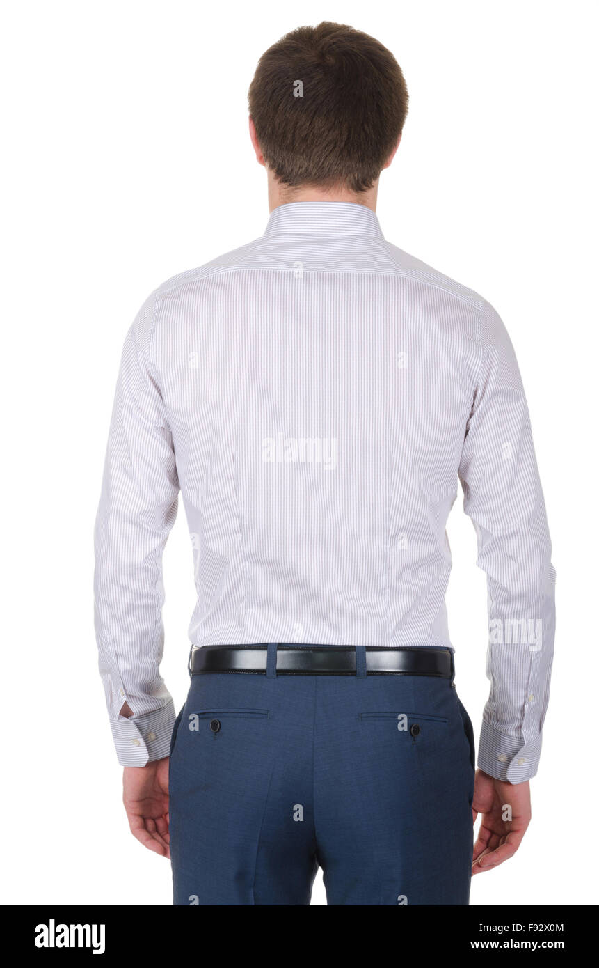 Male model with shirt isolated on white Stock Photo - Alamy