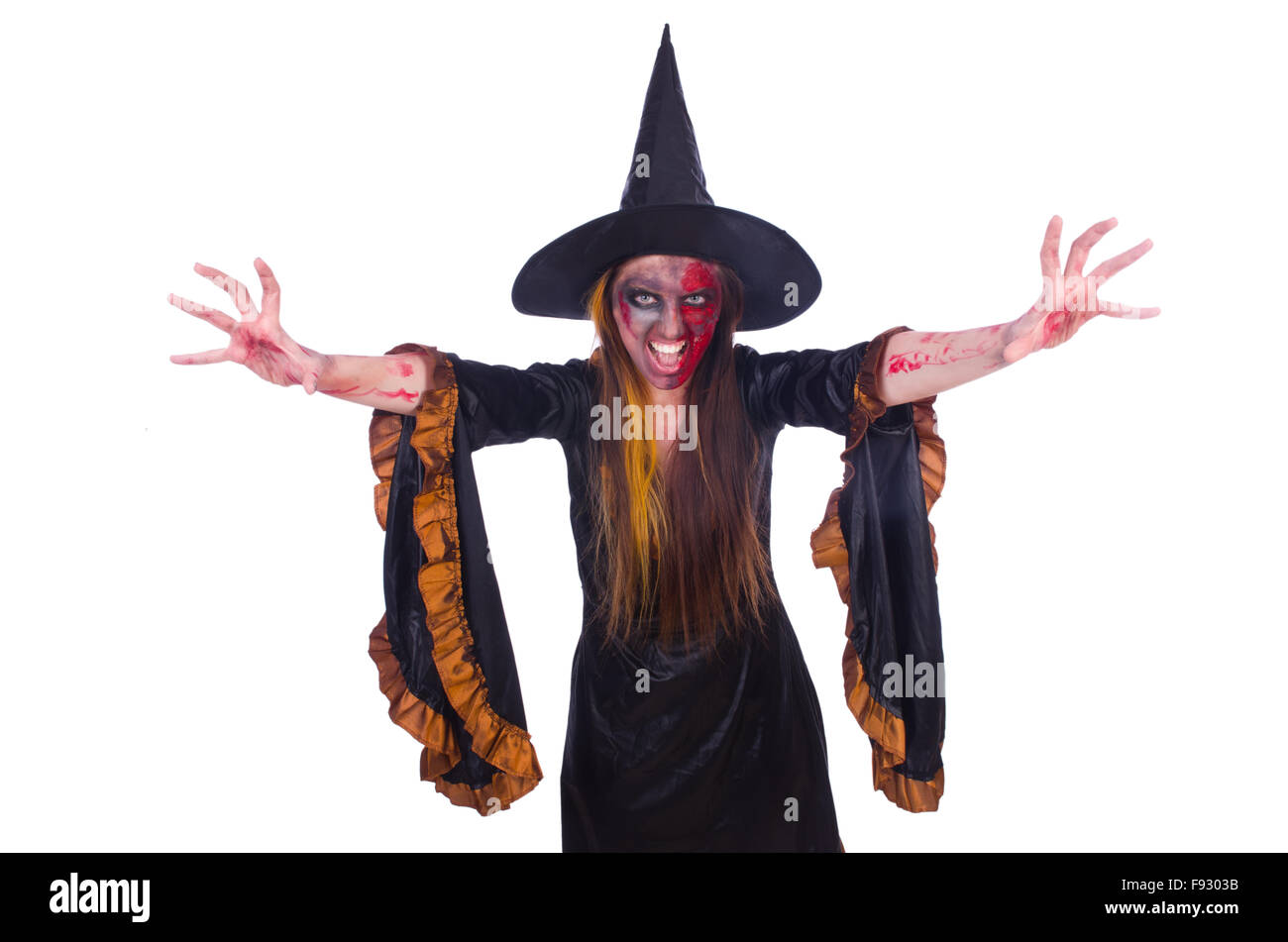 Witch isolated on the white background Stock Photo - Alamy