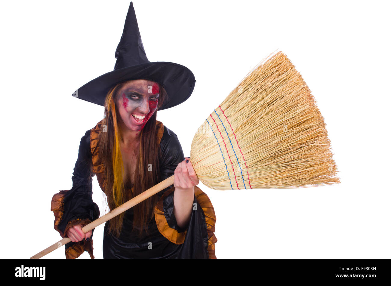 Witch isolated on the white background Stock Photo - Alamy