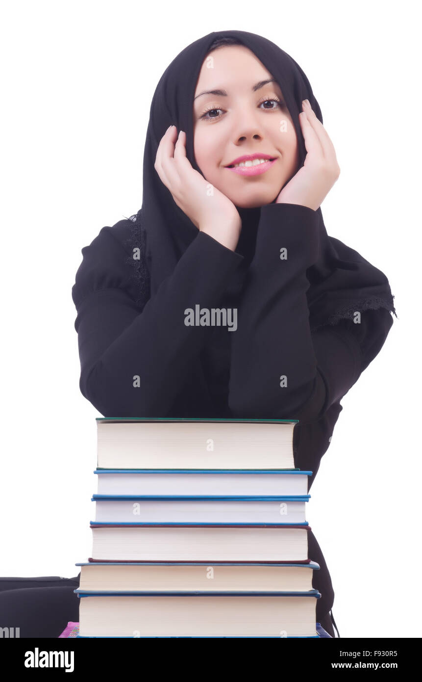 Young muslim female student with books Stock Photo - Alamy