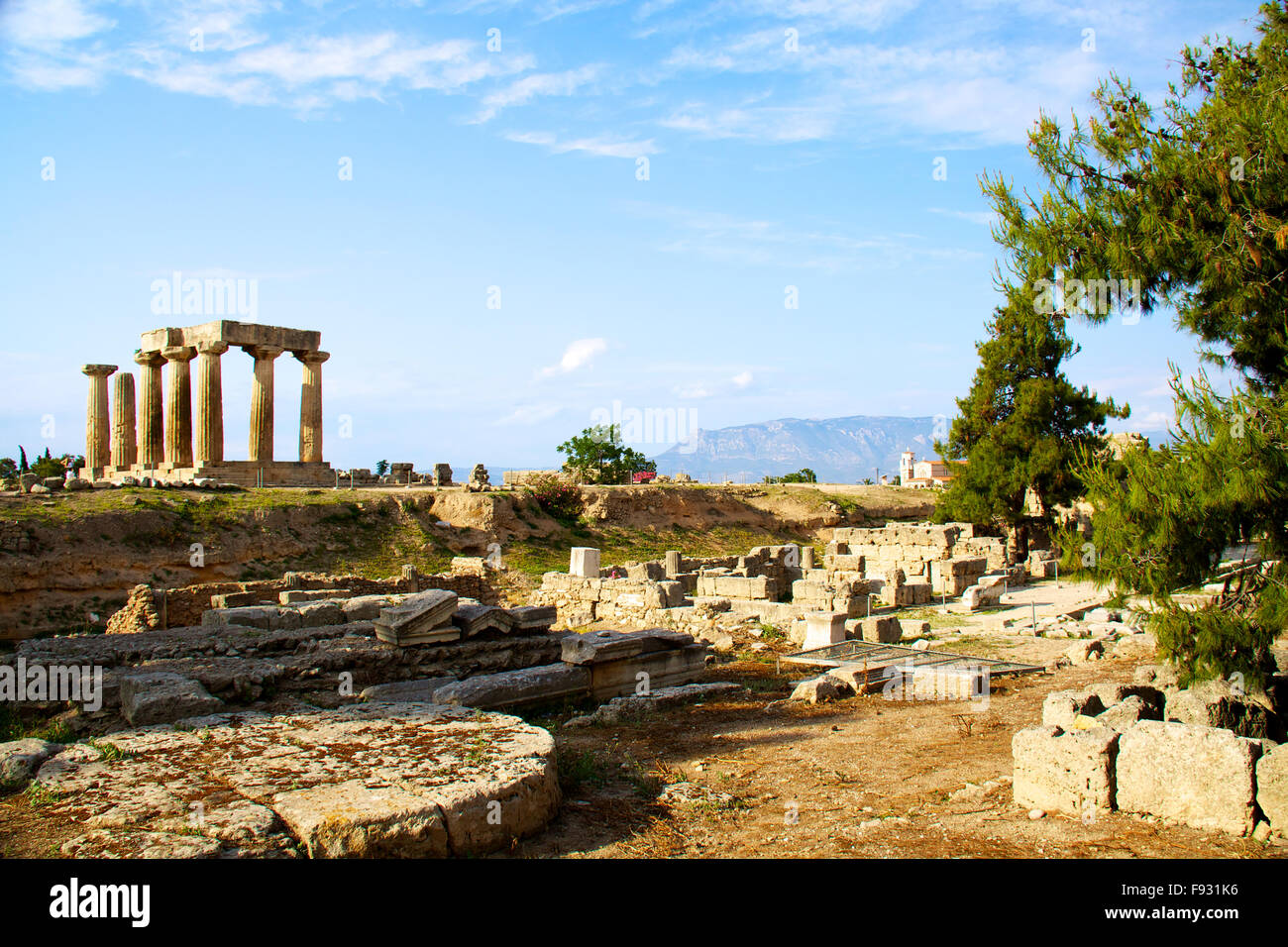 apollon temple in corinth Greece Stock Photo - Alamy