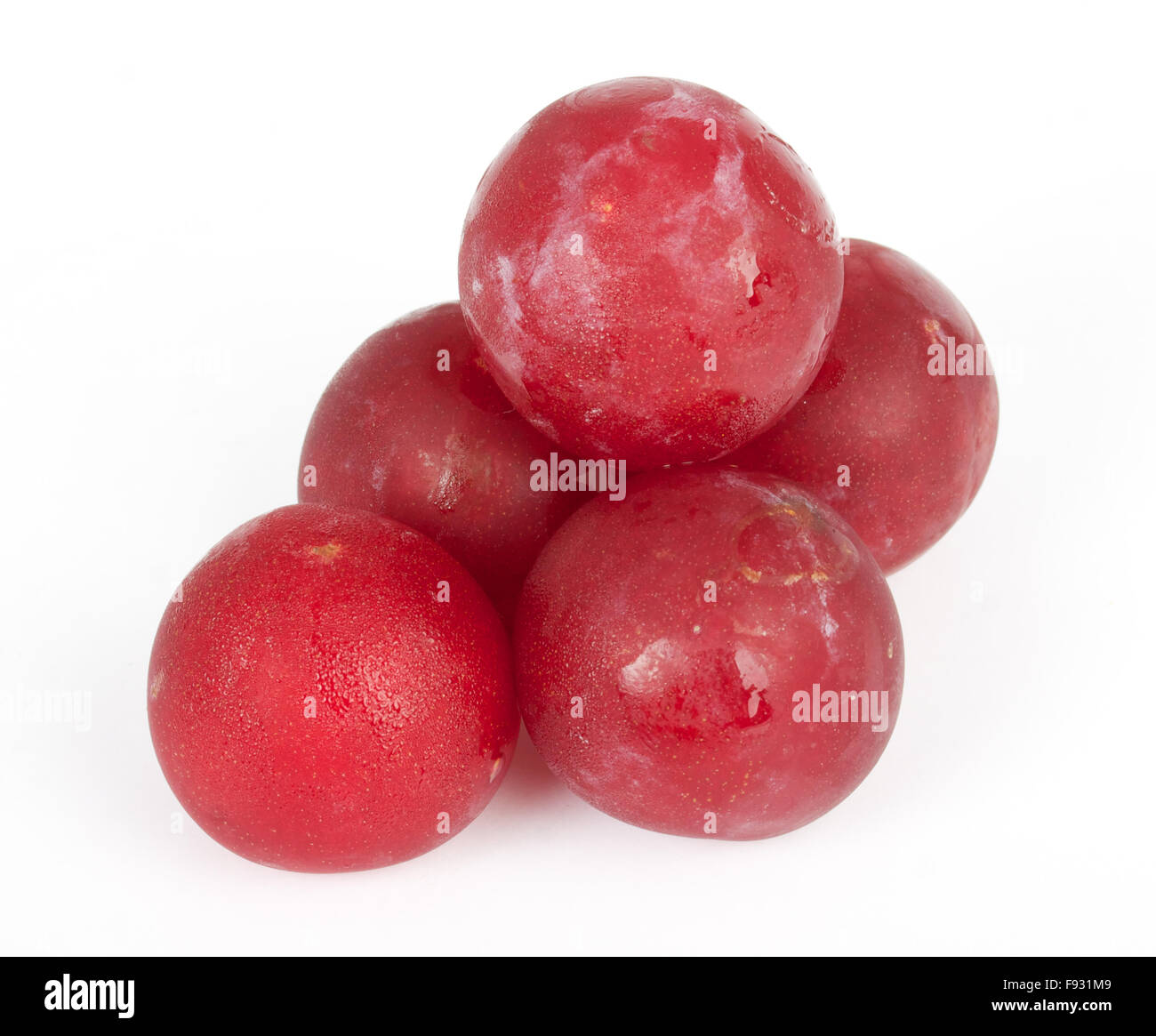 Shiny purple plum isolated against white background Stock Photo - Alamy