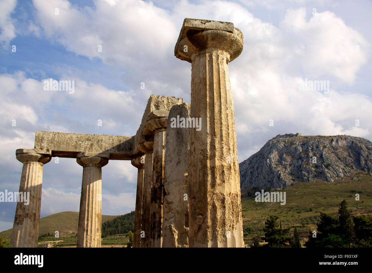 apollon temple in corinth Greece Stock Photo - Alamy