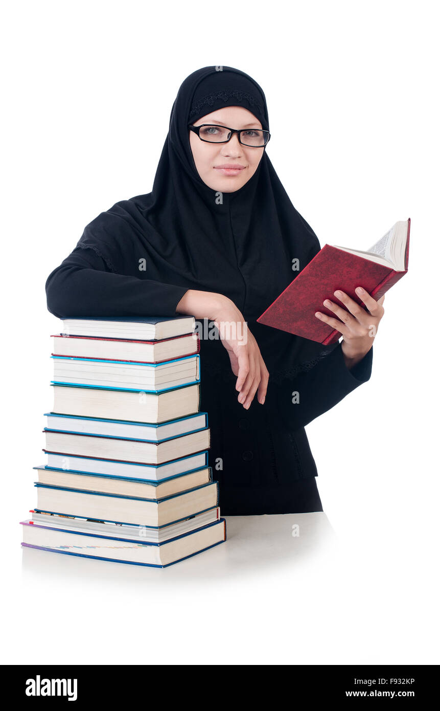 Young muslim female student with books Stock Photo - Alamy